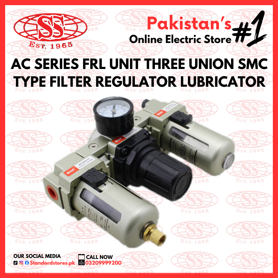 FRL Unit Three Union Filter Regulator Lubricator — Standard Electric Co.