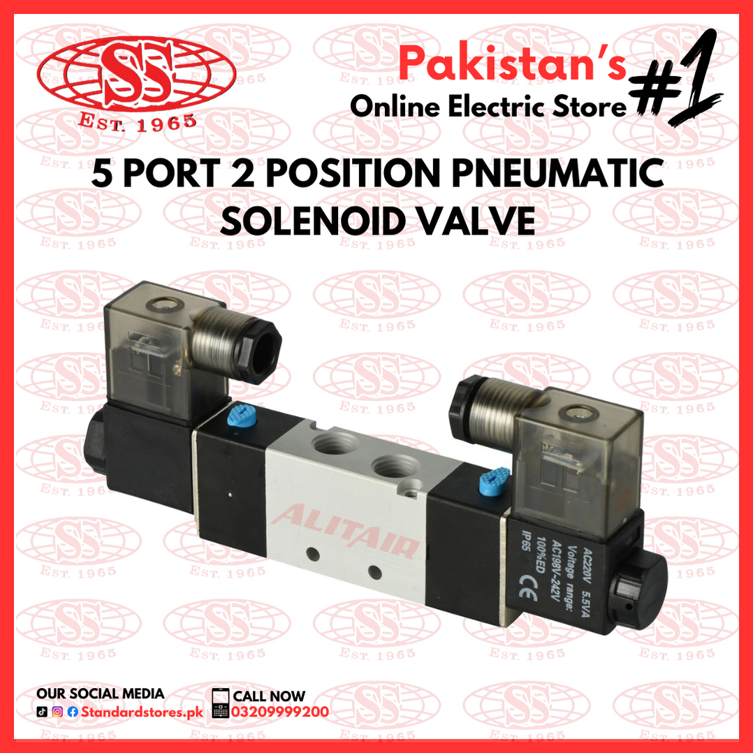 Solenoid Valve 5/2 Position Double Coil Pneumatic Solenoid Valve ...