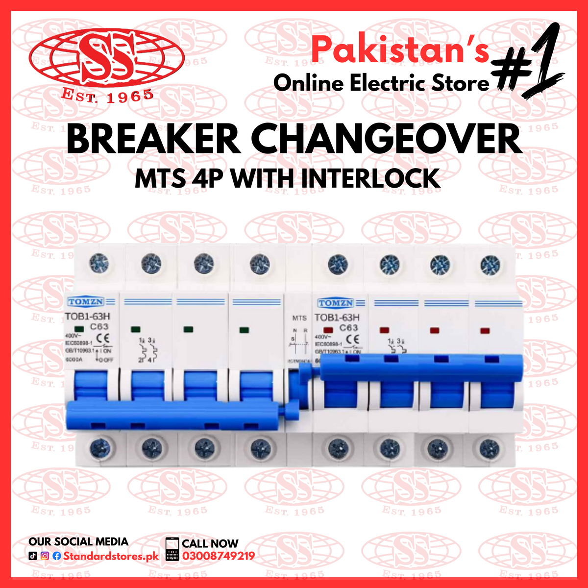 Breaker Changeover MTS 4P 63AMP With Interlock Safety — Standard ...