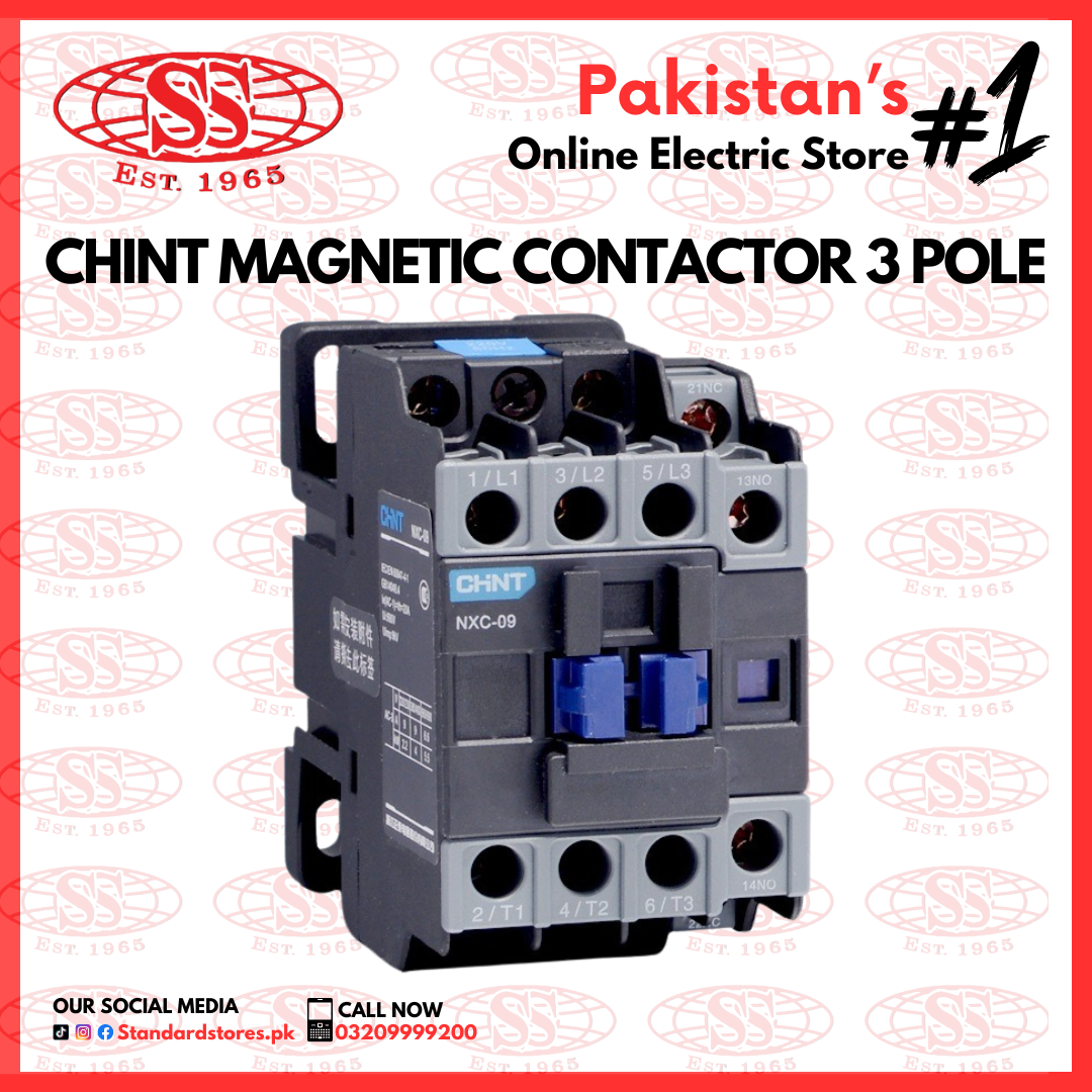 Chint Magnetic Contactor 3 Pole NXC 09 20Amp 4KW — Standard Electric Co.