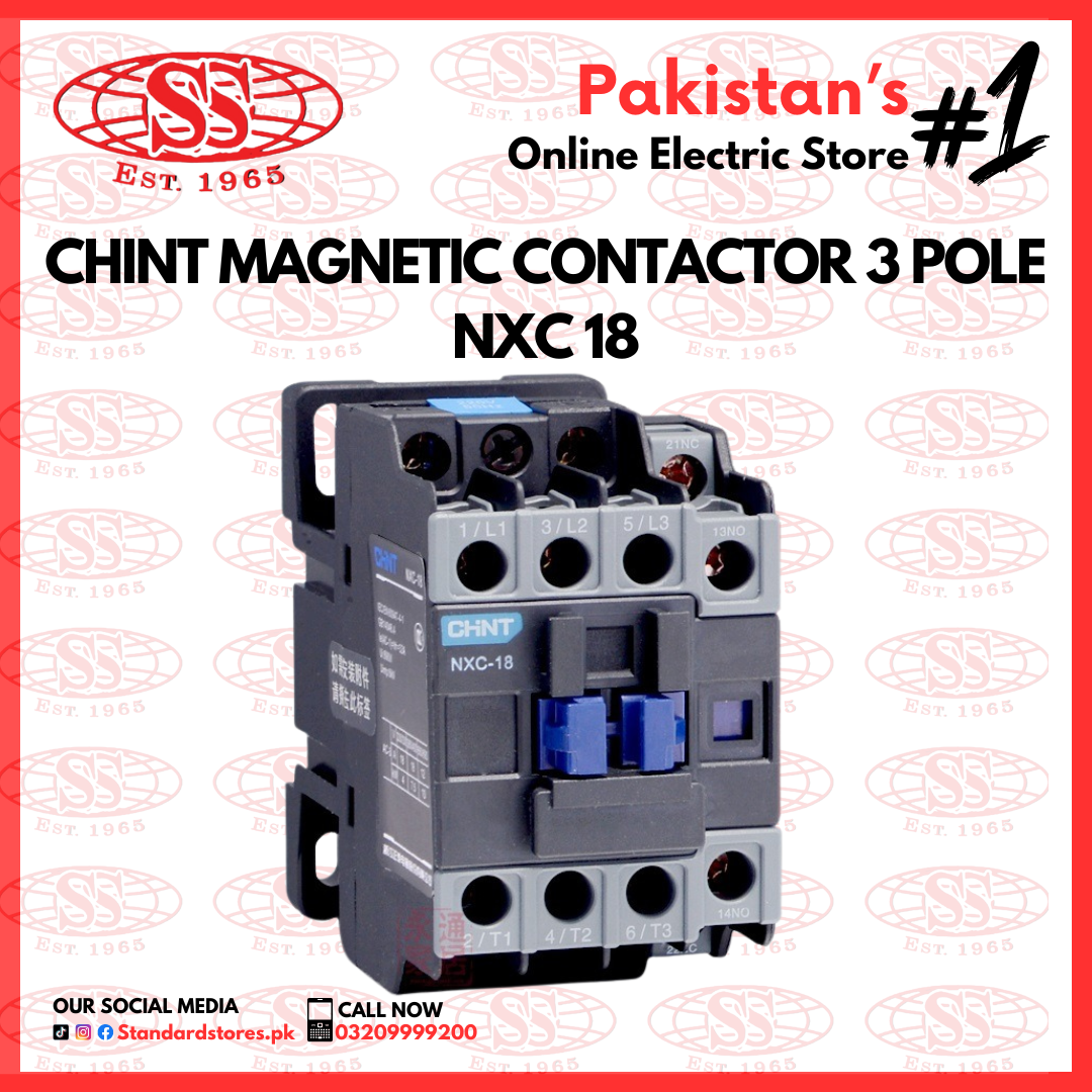 Chint Magnetic Contactor 3 Pole NXC 18 32Amp 7.5KW — Standard Electric Co.