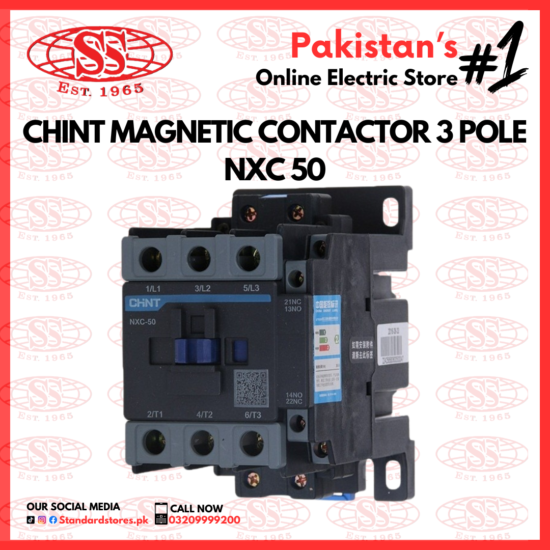 Chint Magnetic Contactor 3 Pole NXC 50 80 Amp, 22KW — Standard Electric Co.