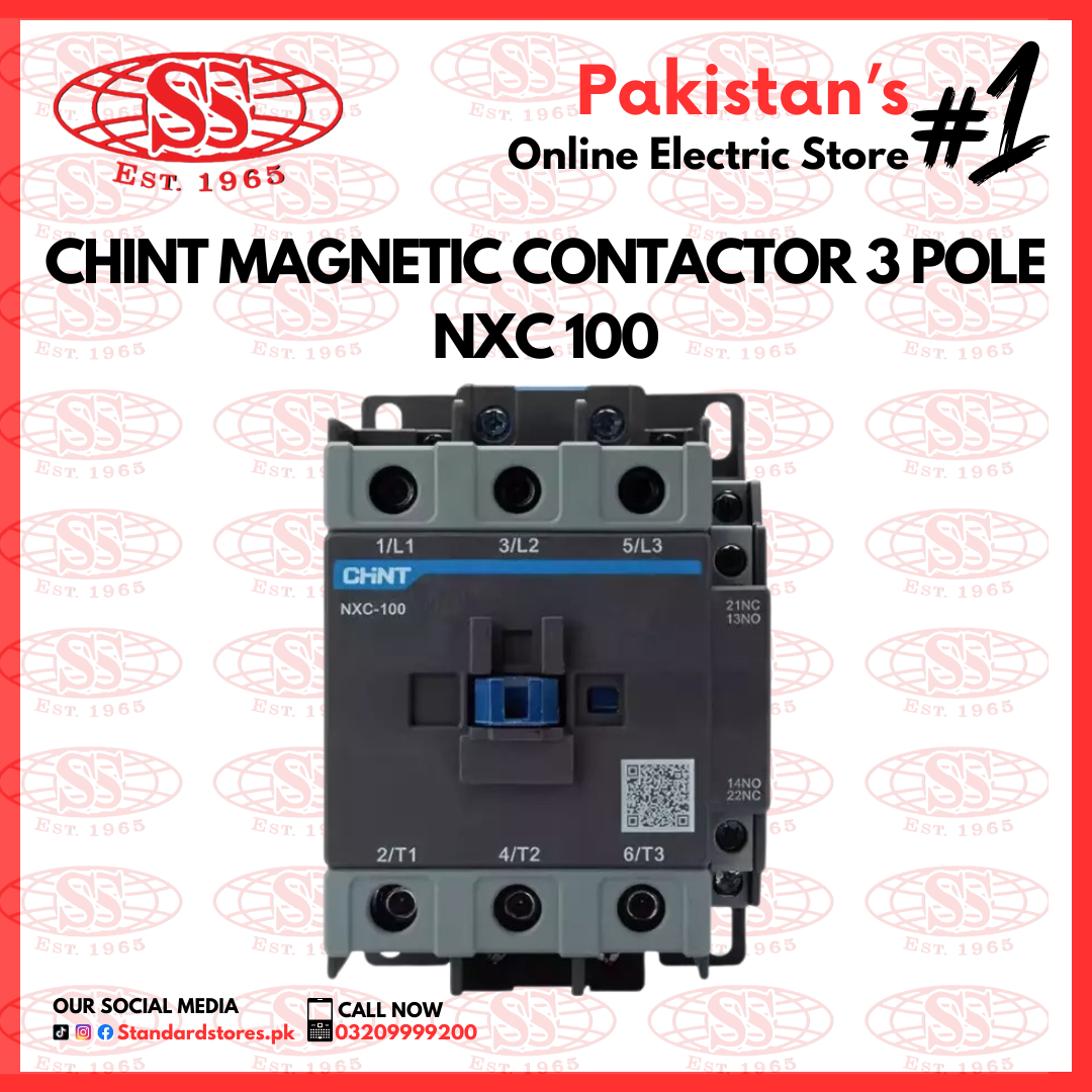 Chint Magnetic Contactor 3 Pole NXC 100 110Amp 45KW — Standard Electric Co.