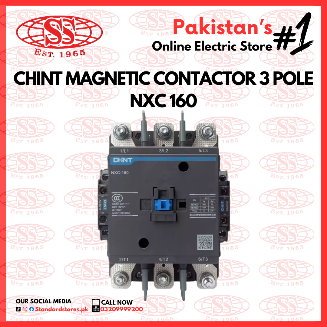 Chint Magnetic Contactor 3 Pole NXC 160 200Amp 75KW — Standard Electric Co.