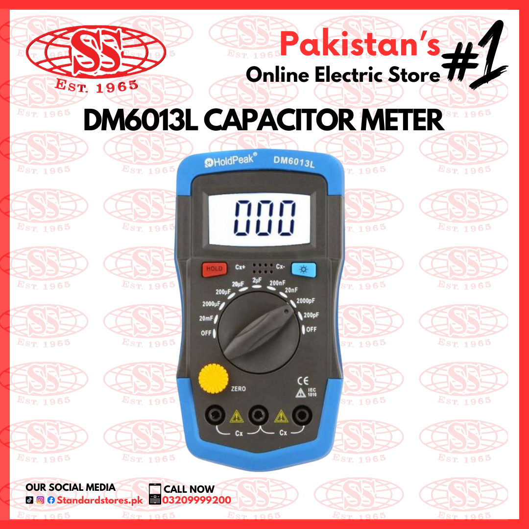 DM6013L Handheld Digital Capacitor Tester Meter HoldPeak — Standard ...