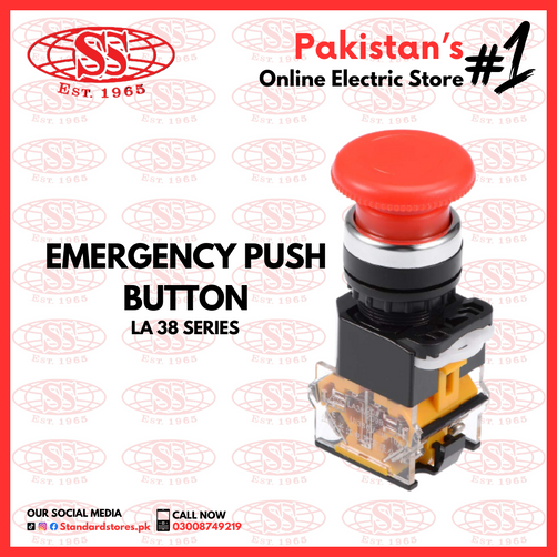 Emergency Push Button 22mm LA38 series — Standard Electric Co.