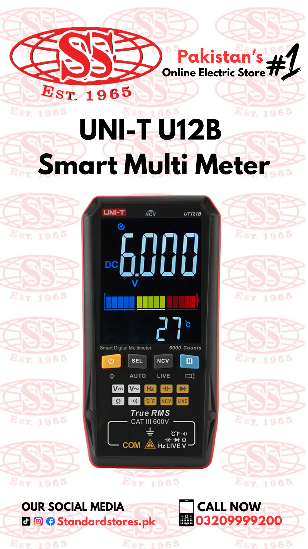Digital Smart Multimeter UNI-T UT121B — Standard Electric Co.