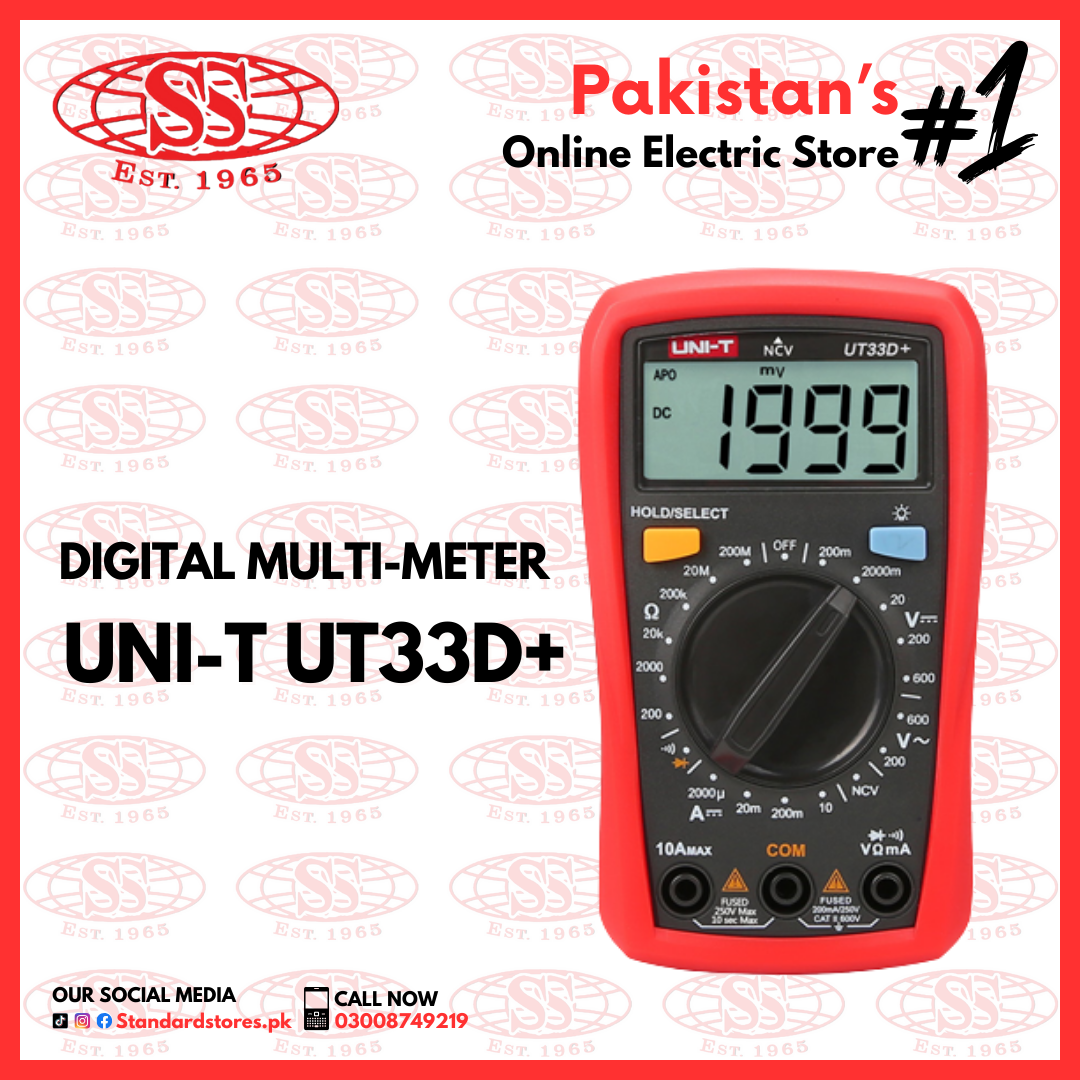 Digital Multi-Meter UT 33D+ UNI-T — Standard Electric Co.