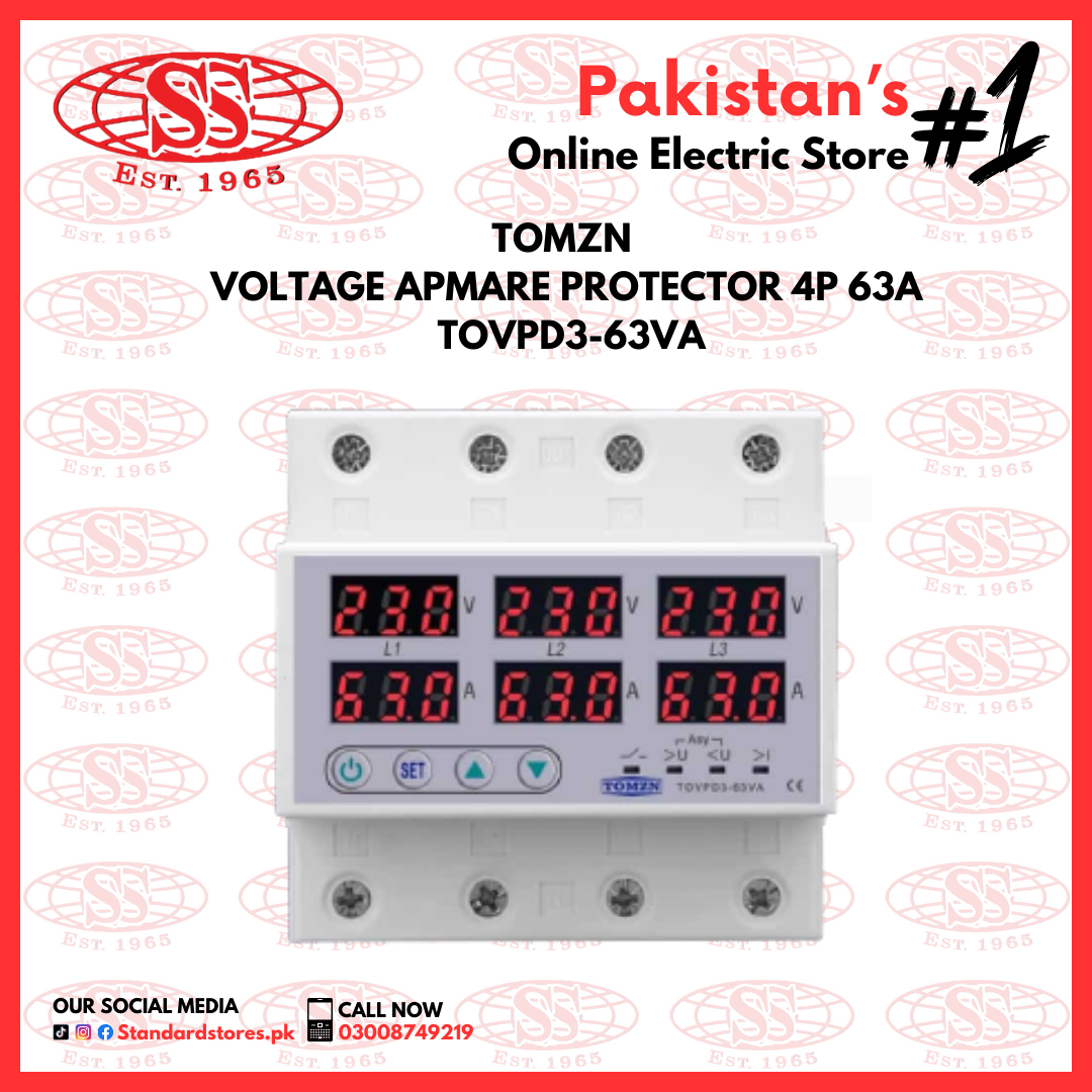 TOMZN 4P 63A Voltage Ampere Protector TOVPD3-63VA — Standard Electric Co.