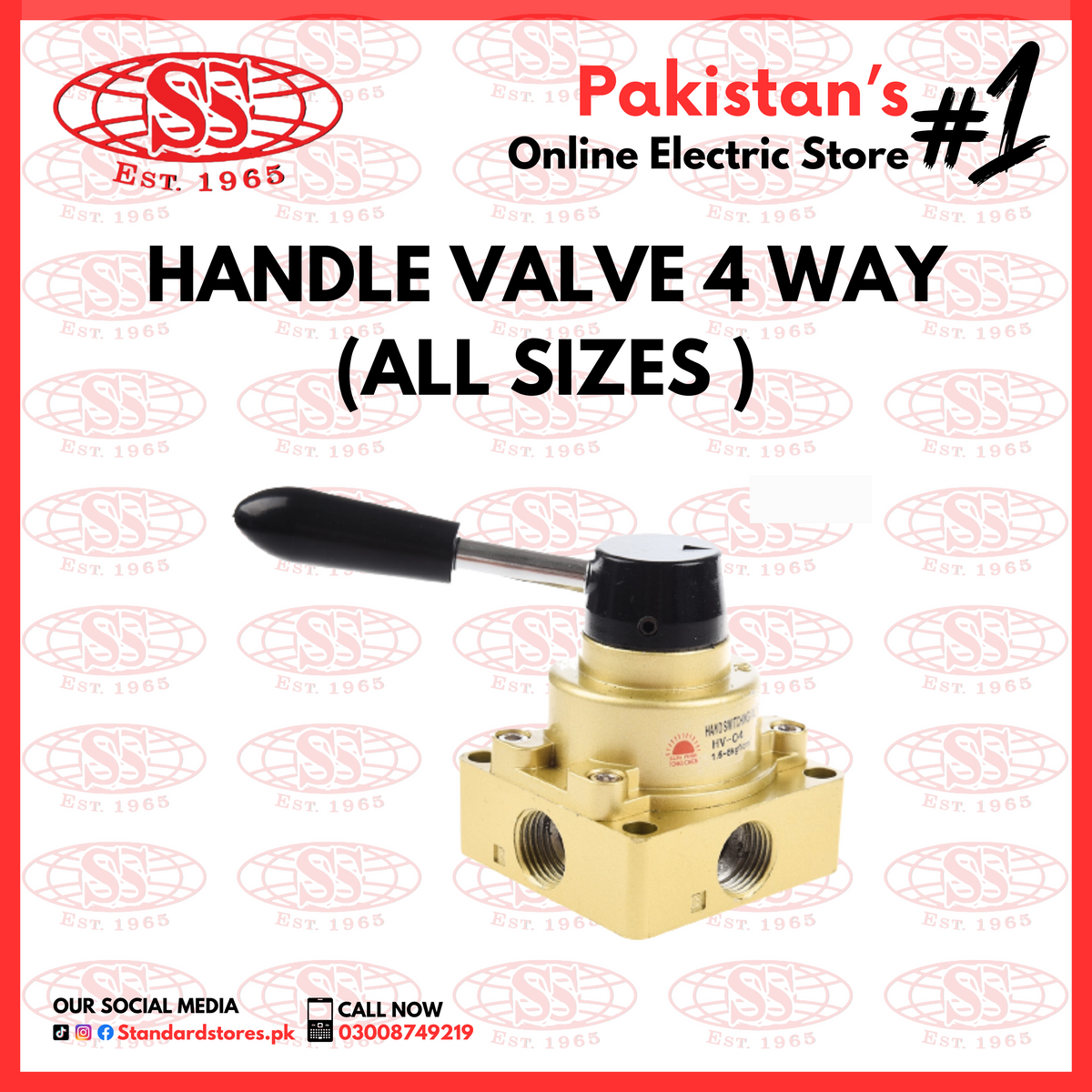 PNEUMATIC Rotary Lever Hand Valve (NPT Air Flow Control 3 Position 4 W — Standard Electric Co.