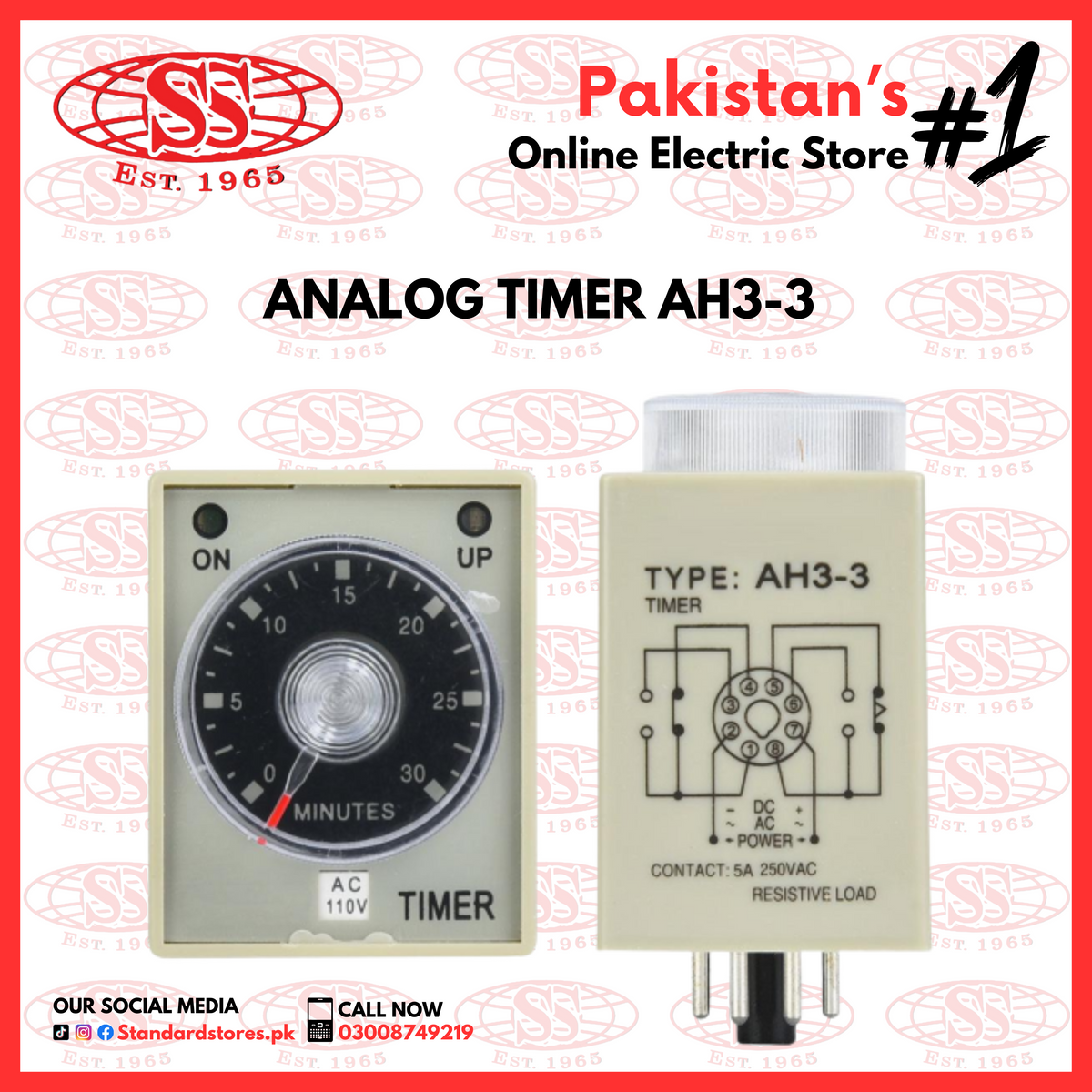 Analog Timer AH3-3 60SEC — Standard Electric Co.