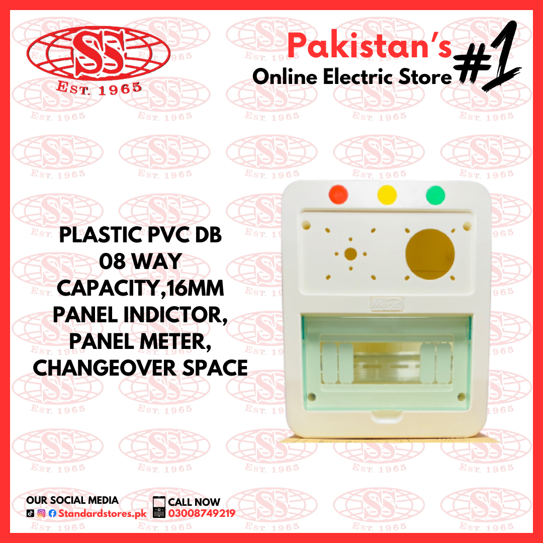 Plastic PVC DB 08 Way capacity, 16mm, panel indicator, panel meter wit ...