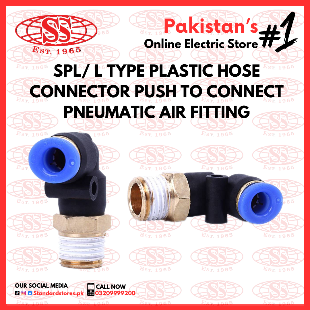 SPL / L type Plastic hose connector Push To Connect Pneumatic Air Fitt ...