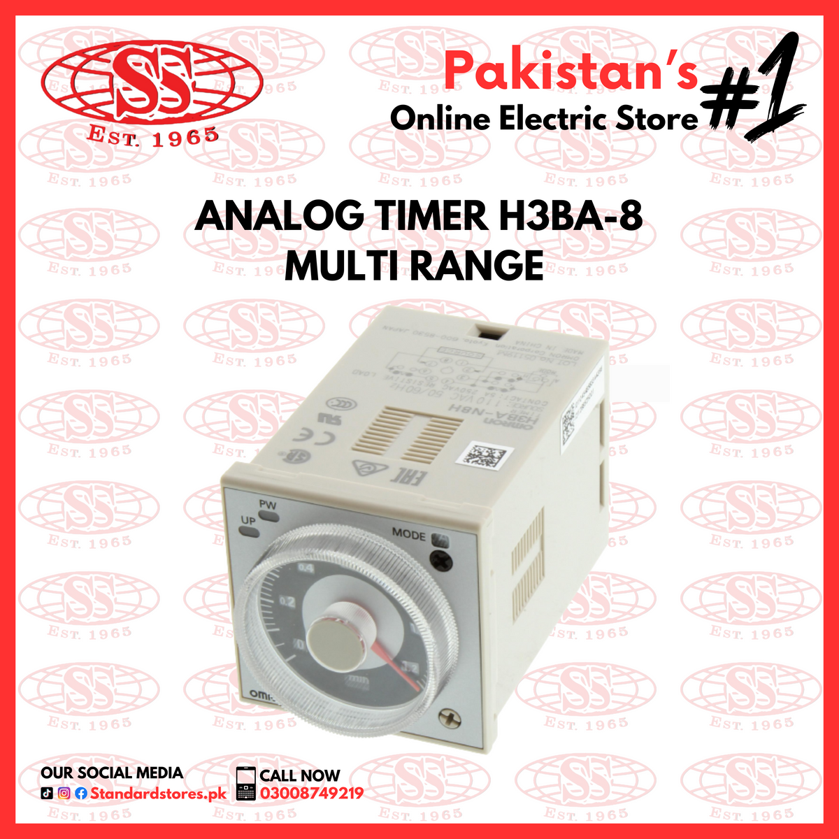 Analog Timer H3BA-8 Multi Range (24V-220V AC/DC) — Standard Electric Co.