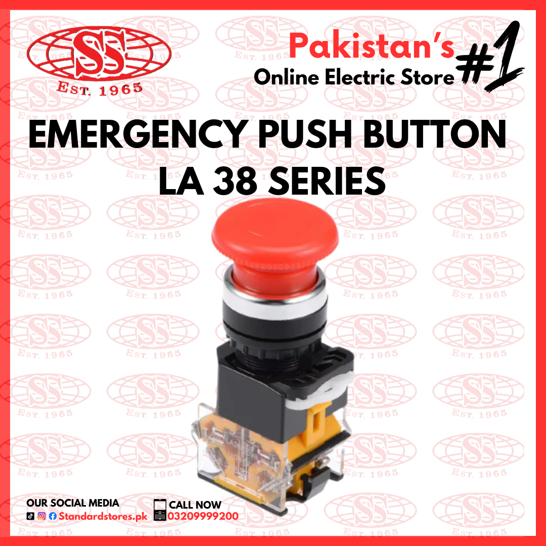 Emergency Push Button 22mm LA38 series — Standard Electric Co.