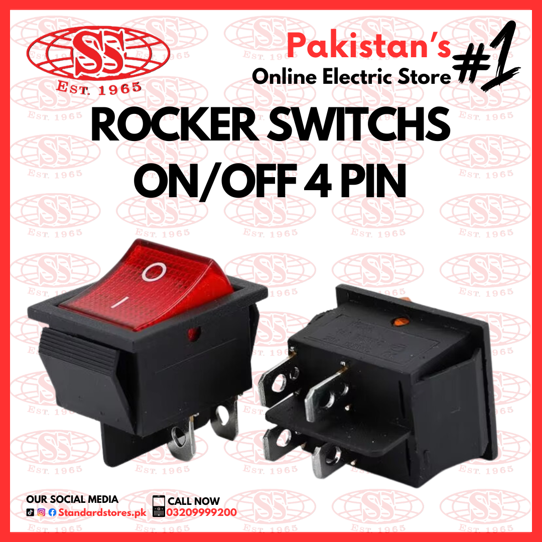 Rocker Switches On/Off 4 pin KCD4 — Standard Electric Co.