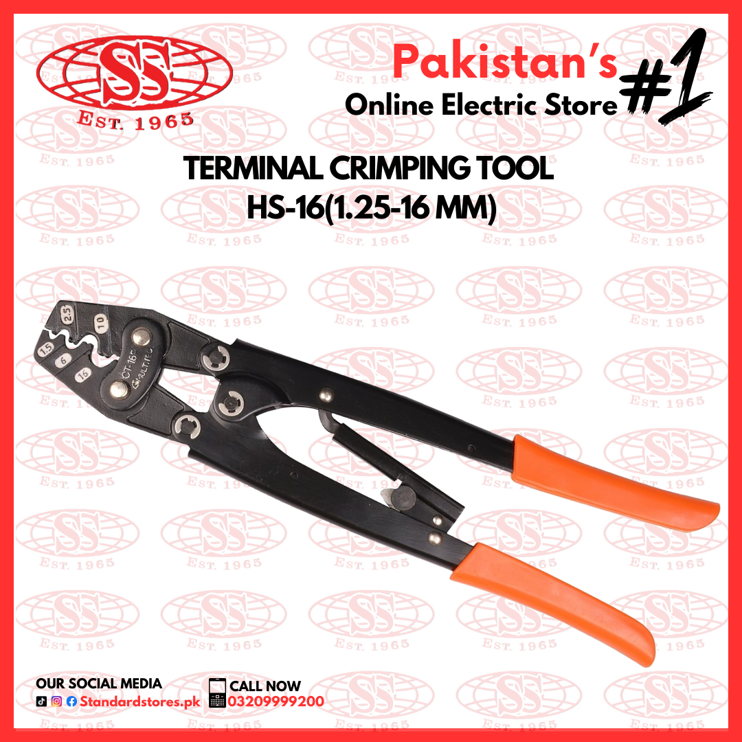 Terminal Crimping Tool HS-16 (1.25-16 mm) Lugs Plier — Standard Electric Co.