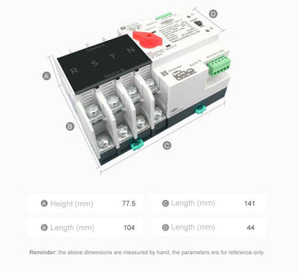 TOMZN Three Phase Din Rail ATS Dual Power Change Over 125A — Standard Electric Co.